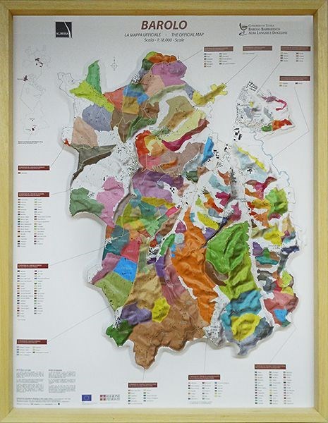 Barolo 3D Consortium Edition Map Framed 85×63 cm - WINE DECODED
