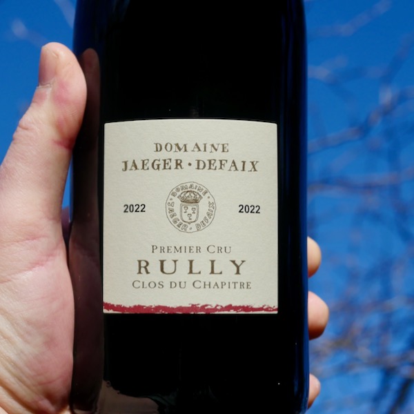 Domaine Jaeger-Defaix Rully Rouge 1er Cru 'Clos du Chapitre' 2022 ...